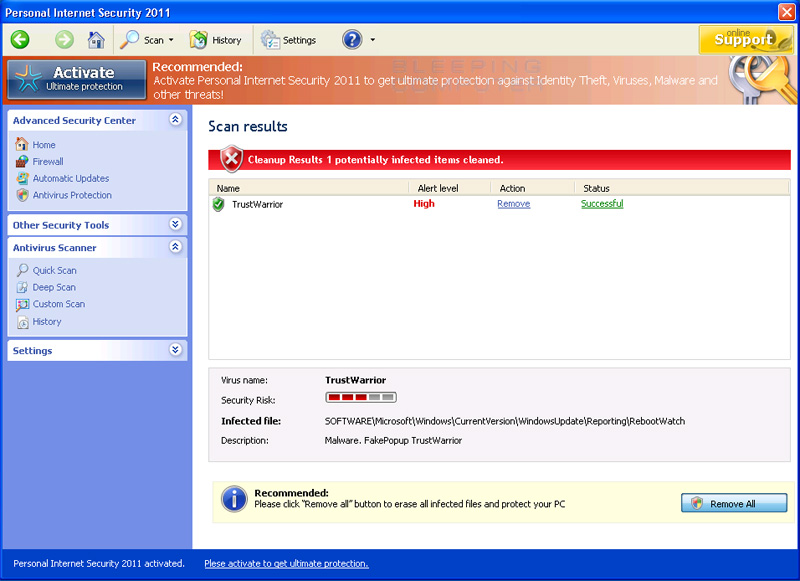 Remove Personal Internet Security 2011 (Uninstall Guide)