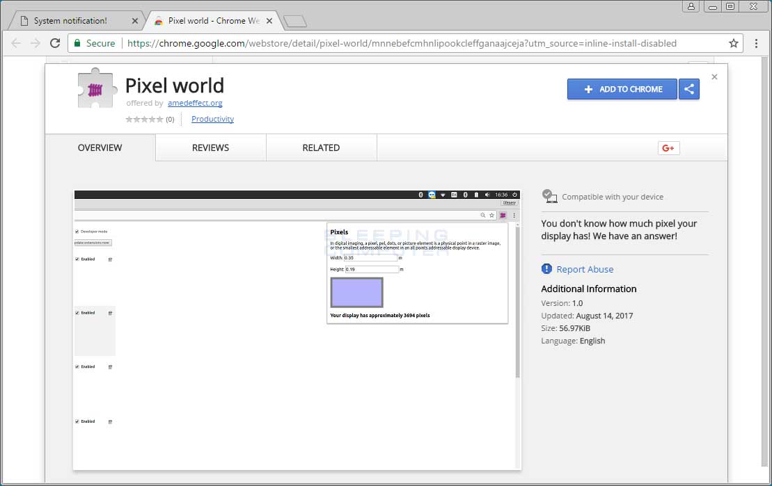 Remove the Pixel World Chrome Extension