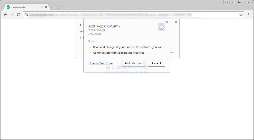 Remove the PopAndPush Chrome Extension