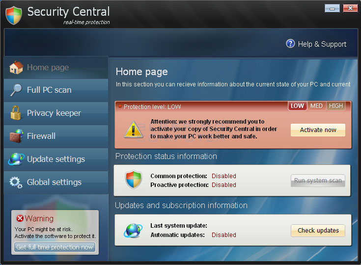 How to remove Security Central