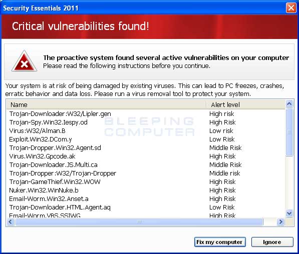 Remove Security Essentials 2011 (Uninstall Guide)
