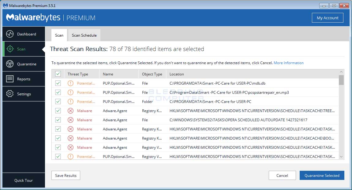 Remove the Smart PC Care PUP