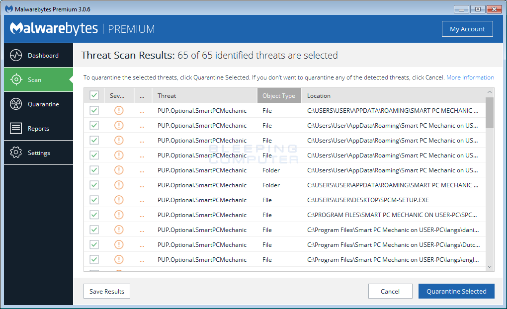 Remove the Smart PC Mechanic PUP