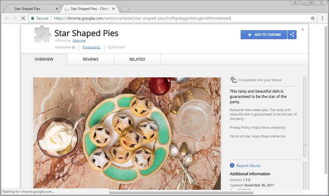 Remove the Star Shaped Pies Chrome Extension