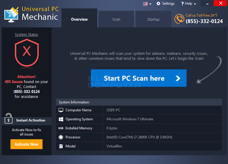 Remove the Universal PC Mechanic System Optimizer PUP