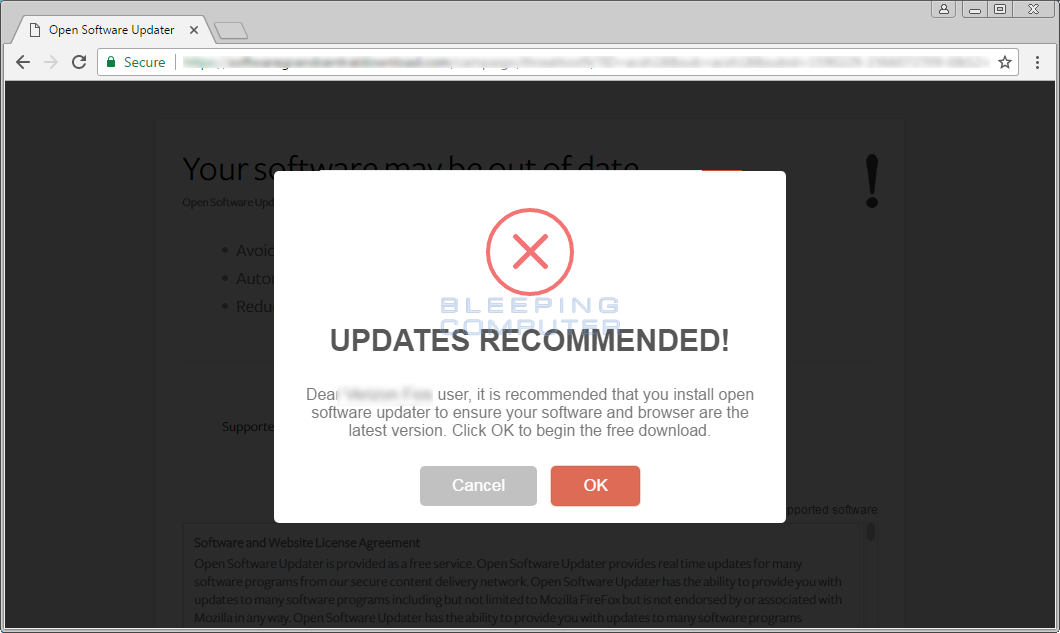 Remove the Updates Recommended Popup