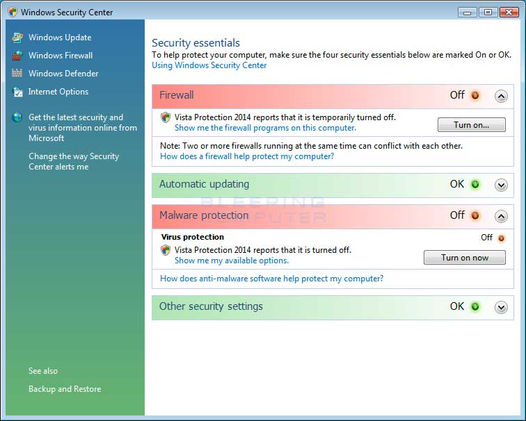 Vista Protection 2014 and Vista Antivirus 2014 Removal Guide