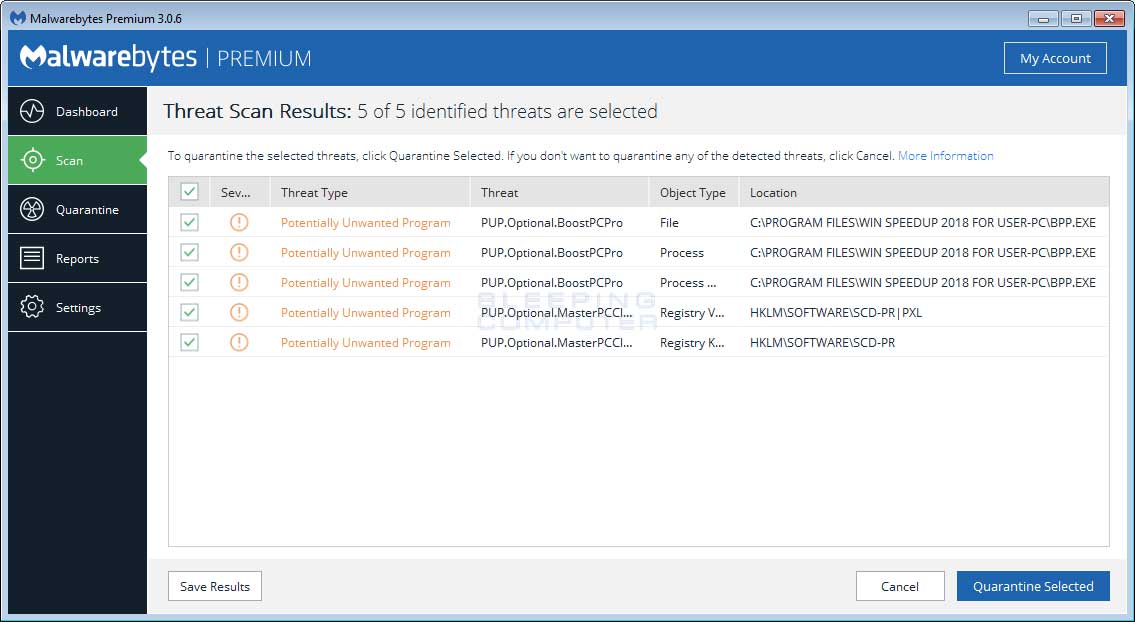 Remove the Win Speedup 2018 PUP