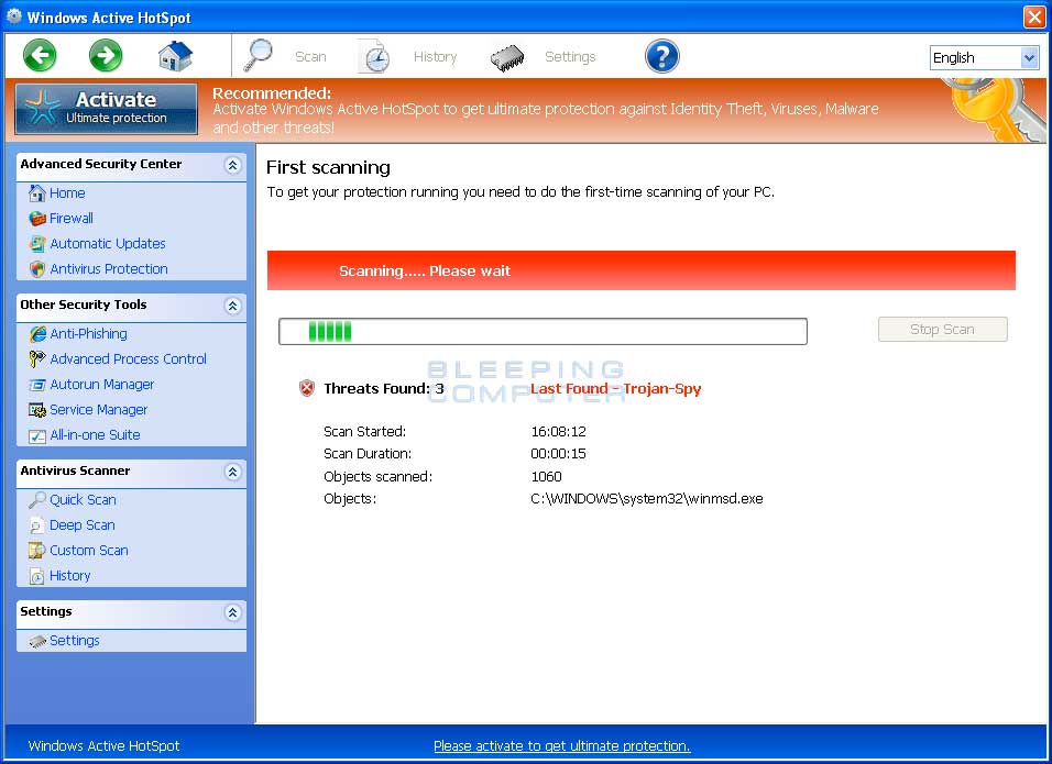 Windows Active HotSpot Removal Guide