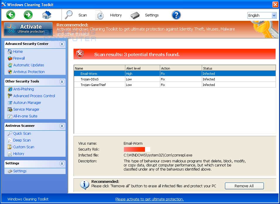 Windows Cleaning Toolkit Removal Guide