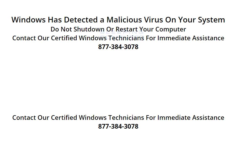 Remove the Windows Has Detected a Malicious Virus On Your System Alert