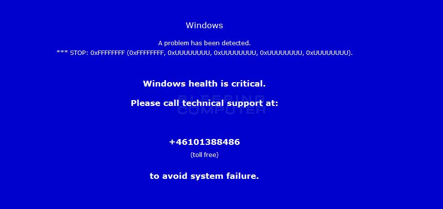 Remove the Windows Health is Critical Tech Support Scam