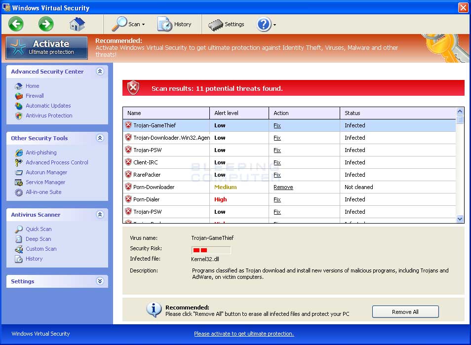 Windows Virtual Security Removal Guide