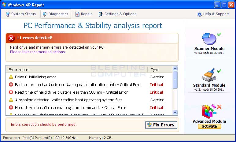 Remove Windows XP Repair (Uninstall Guide)