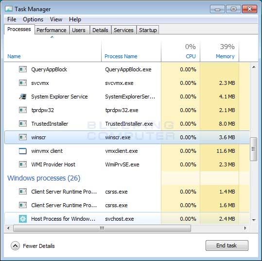 Remove the Winscr.exe Trojan