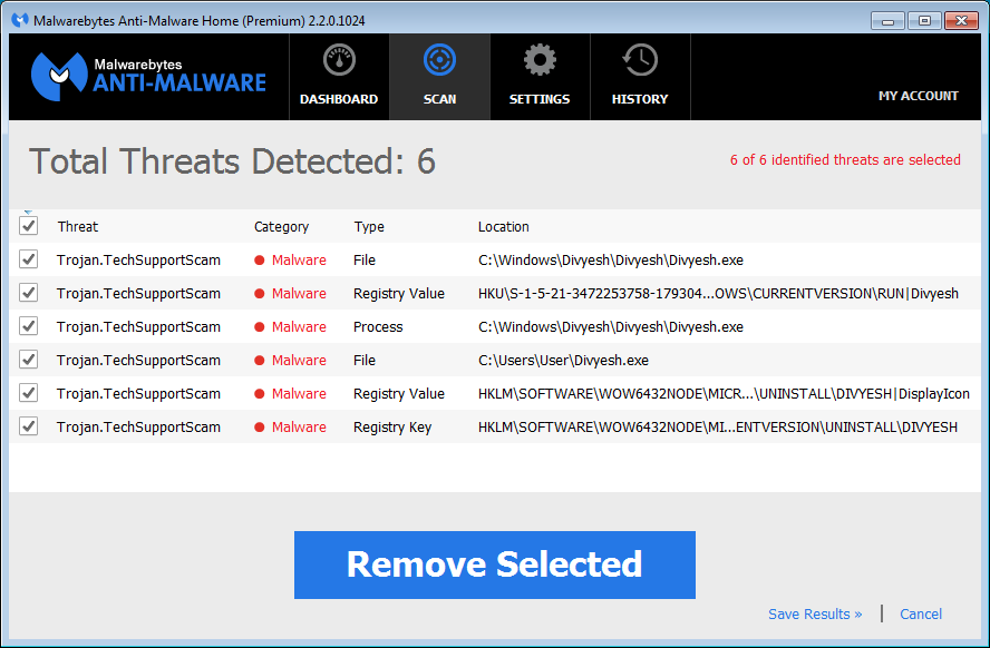 Remove the Your PC/Device needs to be repaired Tech Support Scam