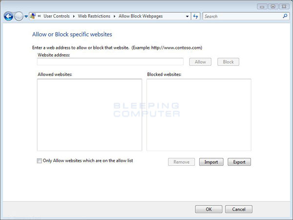 Setting up Windows Vista Parental Controls